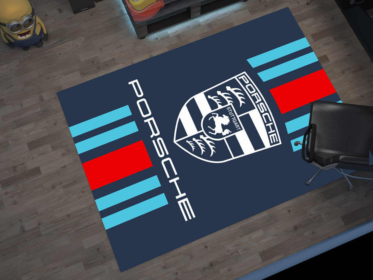 Porsche 911 Car Rug, Porsche Racing Inspired Carpet, Garage Rug, 911 C ...