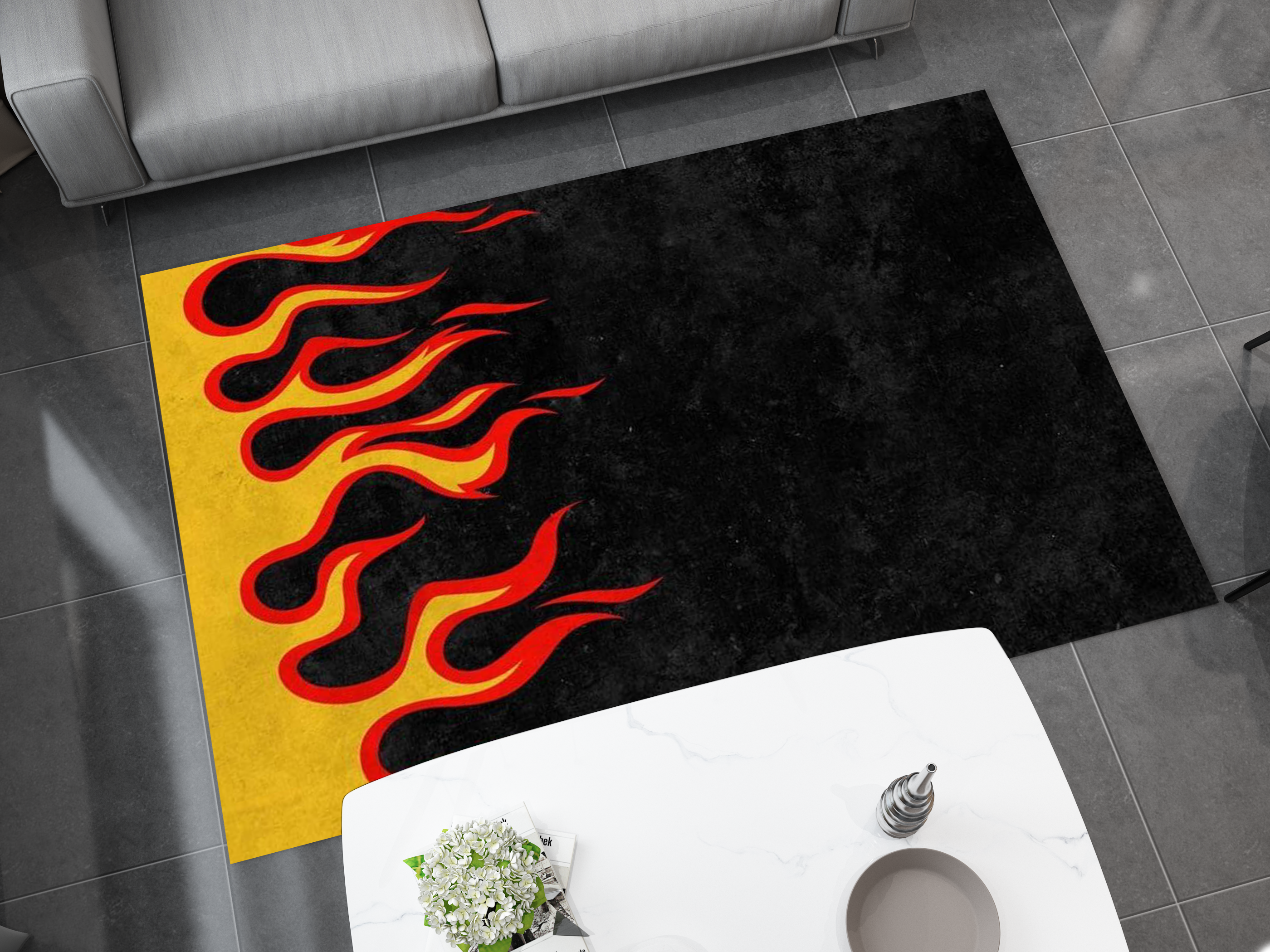 Flaming Cool Rug - Bold Fire-Inspired Design Flame Carpet – Duct Rug Carpet