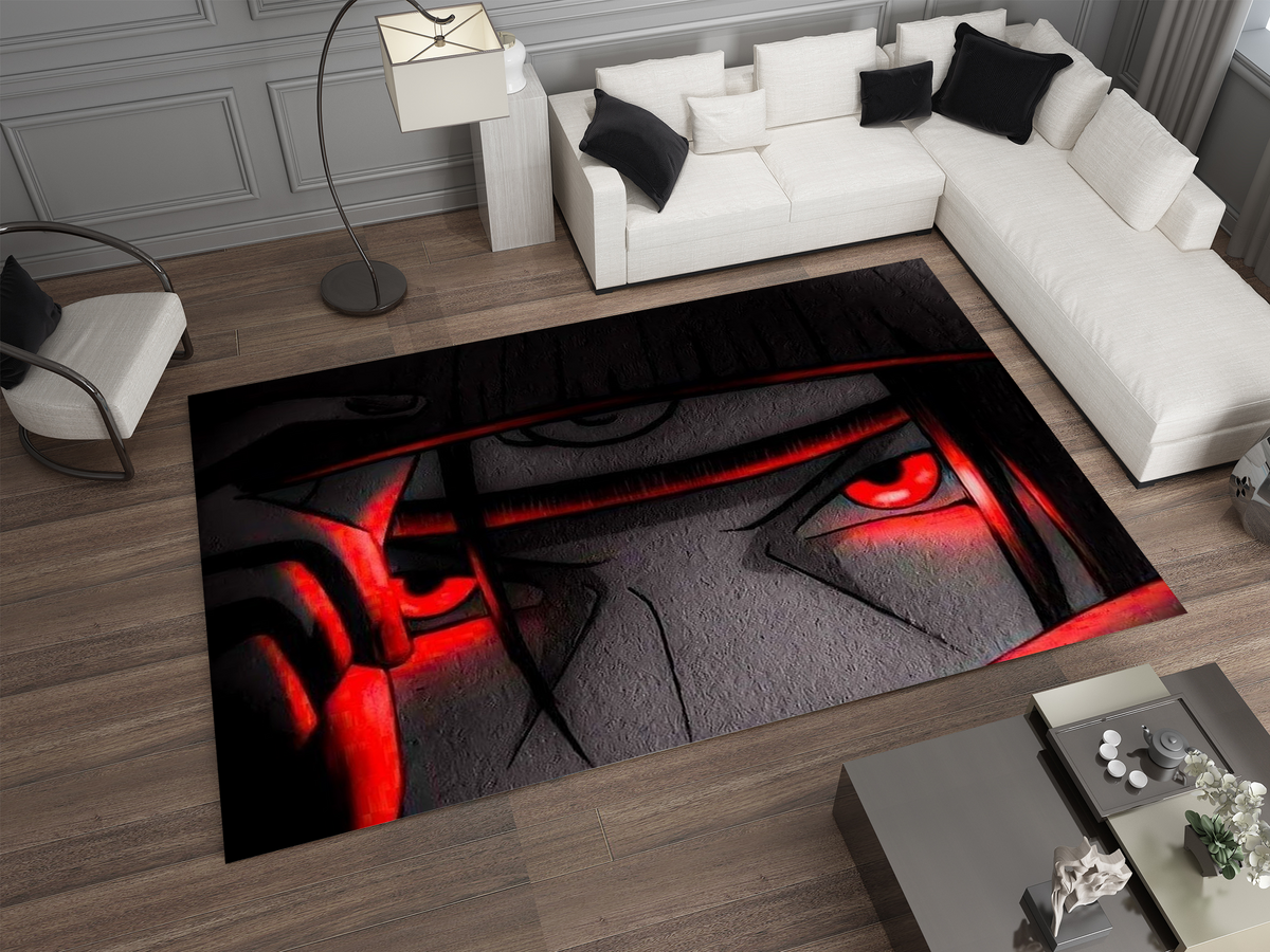 Itachi Uchiha Rug, Naruto Sharingan Rug, Anime Fan Decor – Duct Rug Carpet