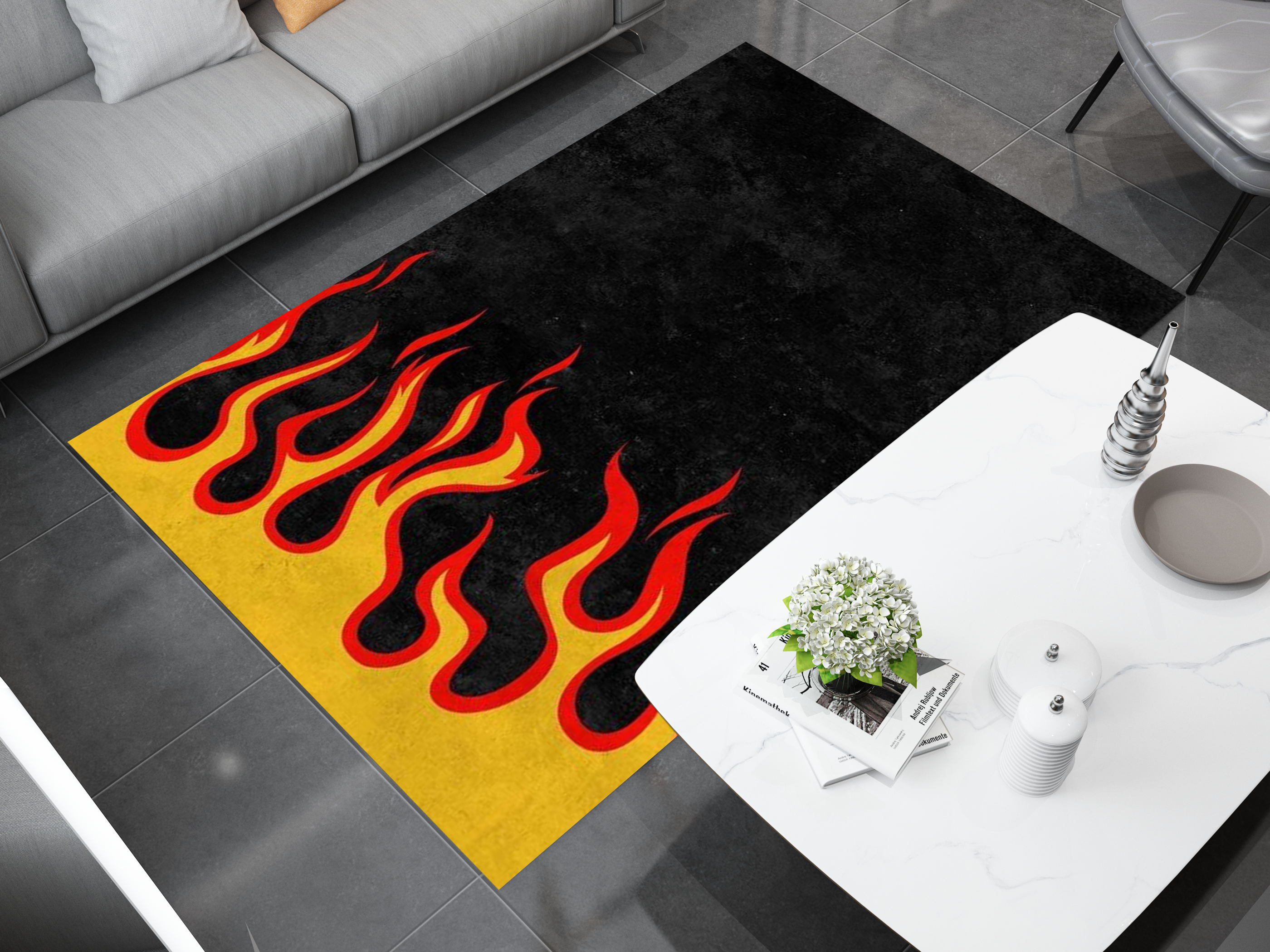 Flaming Cool Rug - Bold Fire-Inspired Design Flame Carpet – Duct Rug Carpet