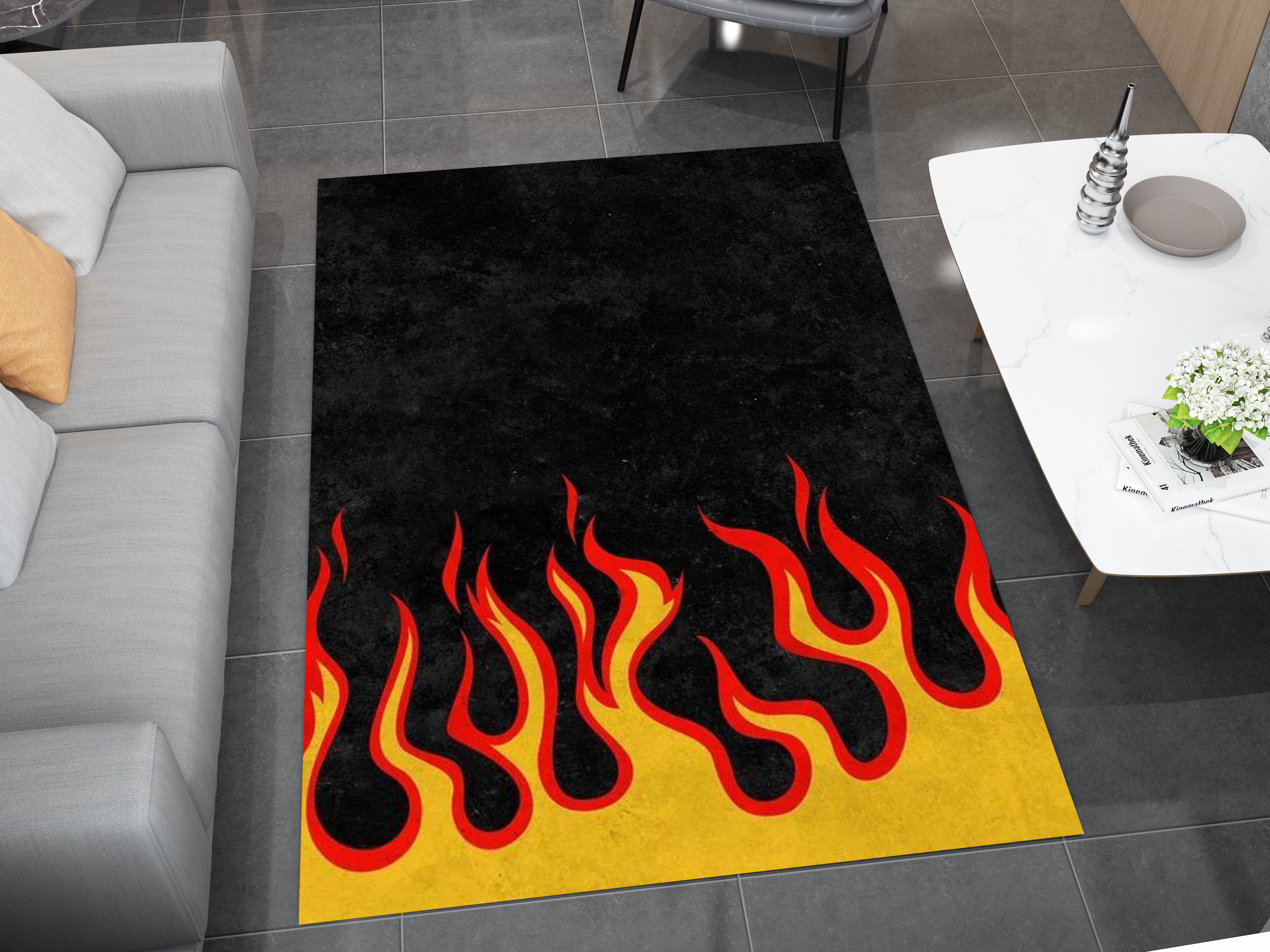 Flaming Cool Rug - Bold Fire-Inspired Design Flame Carpet – Duct Rug Carpet