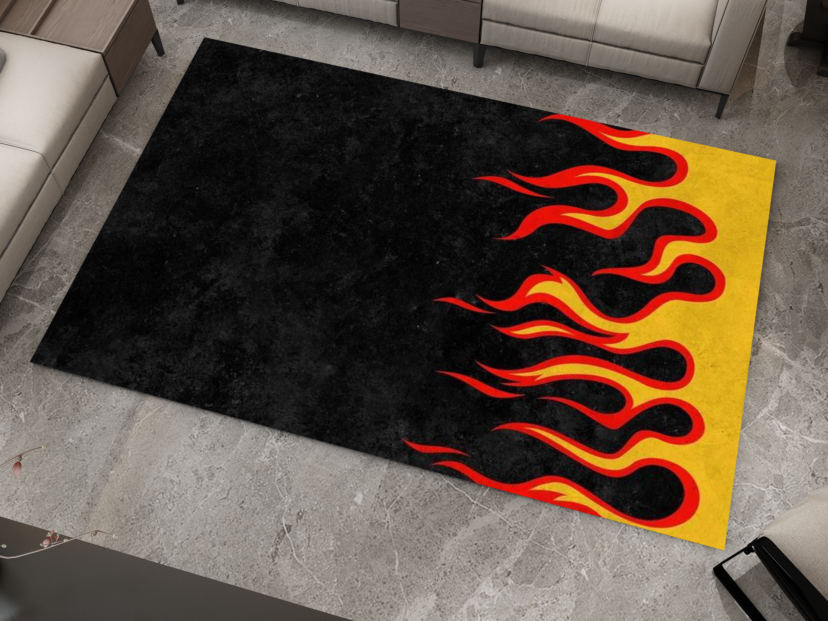 Flaming Cool Rug - Bold Fire-Inspired Design Flame Carpet – Duct Rug Carpet